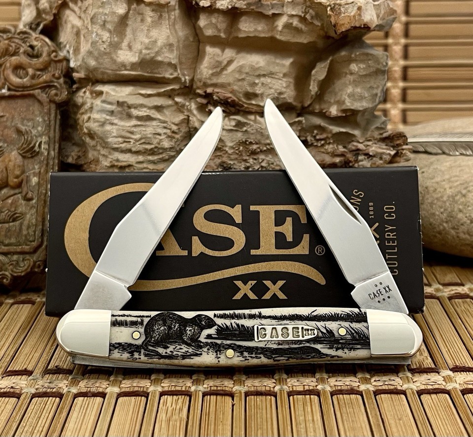 Case XX USA 2025 Natural Bone MUSKRAT 1/500 Bullet XX Muskrat Pocket ...