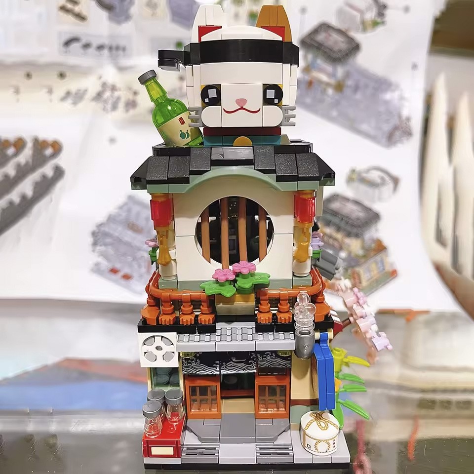 LOZ Mini Street Japanese Food Stores Building Blocks Set 2 Pack 1500pcs ...