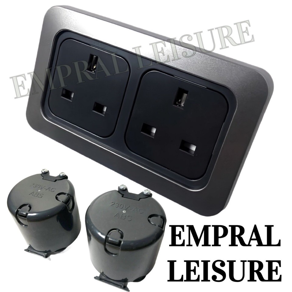 Campervan CBE C-Line 240v 13A Double Socket For Caravan Motorhome 3 Pin ...