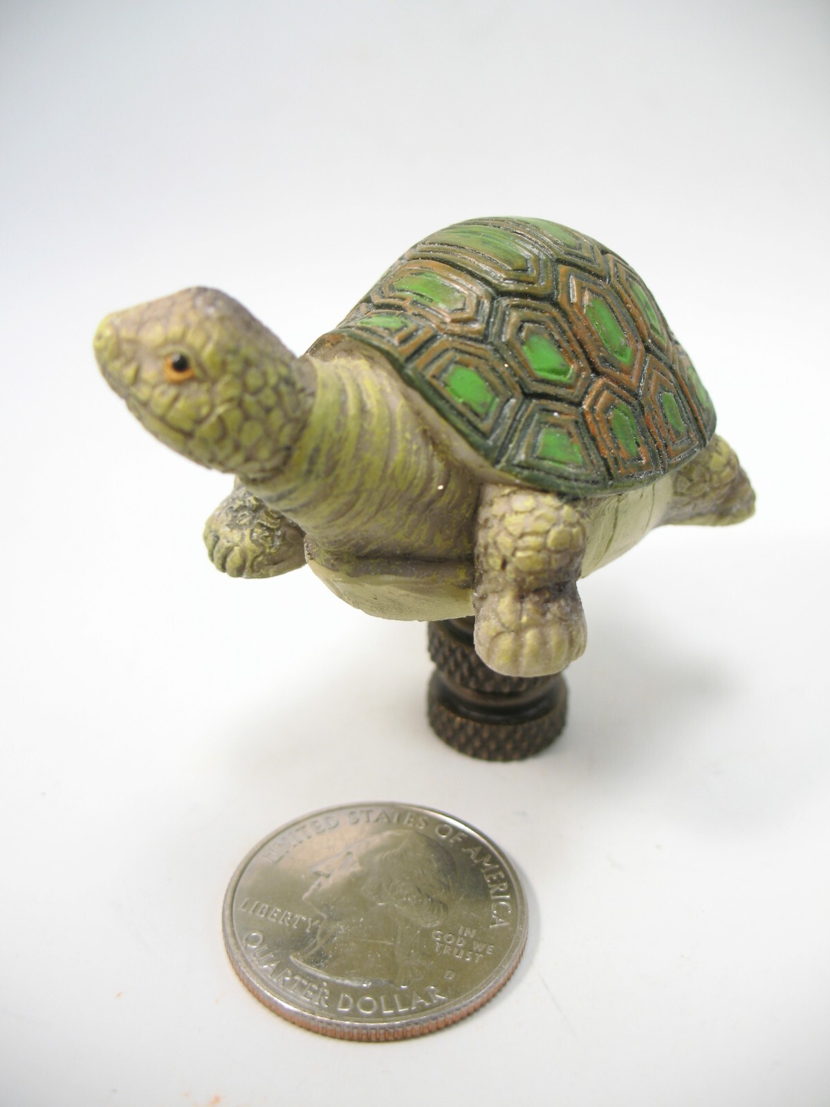 Lamp Finial Resin Painted Turtle Nice Detail Fits Lamp Harp One of a ...