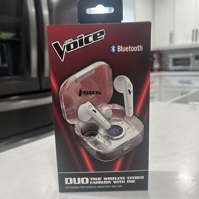 The Voice Duo True Wireless Stereo Earbuds W/ Mic Charging Case LCD ...