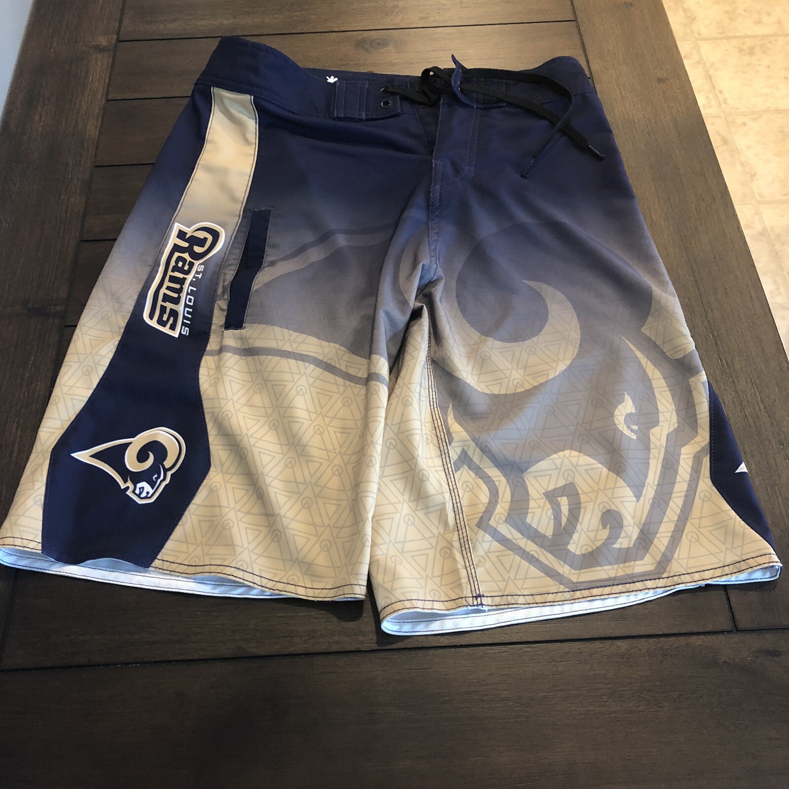 St. Louis Rams NFL Swim Trunks Team Apparel Mens Size 30 Polyester ...