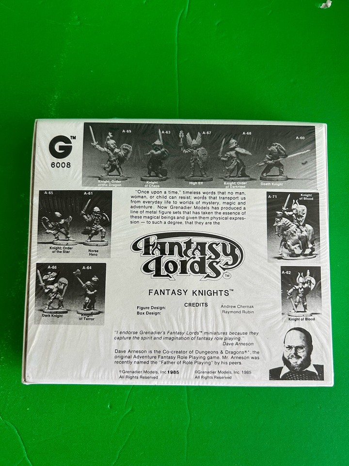DUNGEONS AND DRAGONS GRENADIER FANTASY KNIGHT LORDS*Metal Miniatures ...