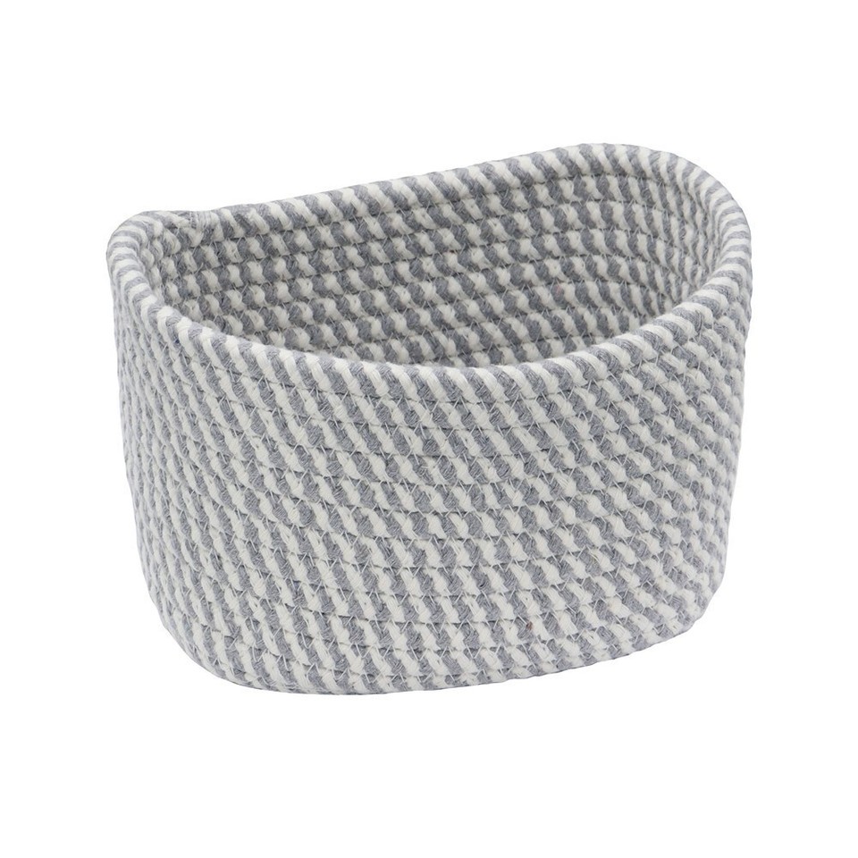 Cotton Rope Storage Baskets Soft Grey & White Tones Bedrooms Playrooms ...
