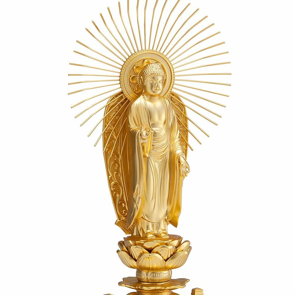 Nishi Amida Nyorai 23cm Buddha Statue Japan Wood | eBay UK