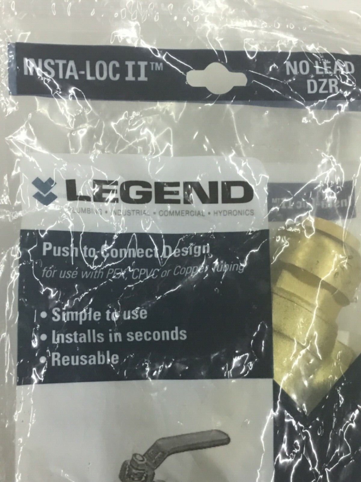 1/2" LEGEND INSTA-LOC II PUSH FIT BALL VALVE 456-003NL for sale online ...