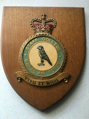 RAF Royal Air Force STAFF COLLEGE Vintage Plaque at BRACKNELL | eBay