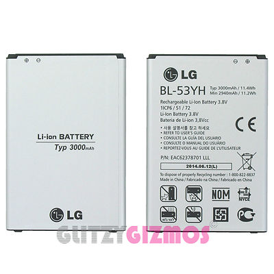 100% Genuine New LG BL-53YH Battery Replacement 3000mAh 3.8V For LG G3 ...