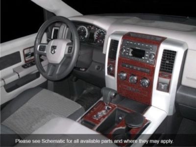DODGE RAM 1500 FIT 2009 - 2012 NEW STYLE INTERIOR CARBON WOOD DASH TRIM ...