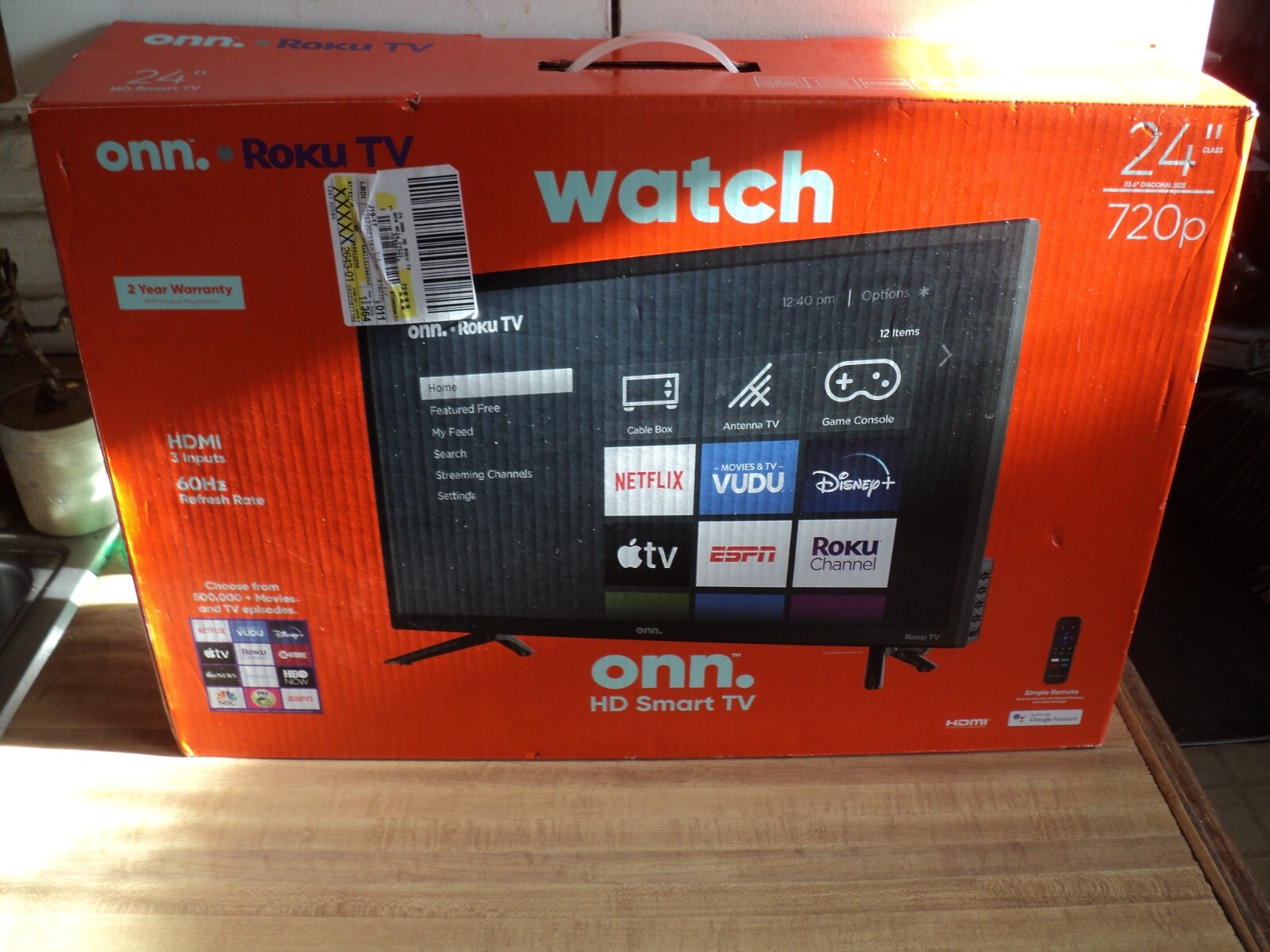 onn. 24" class hd 720p led roku smart tv 100012590 New in Box ...