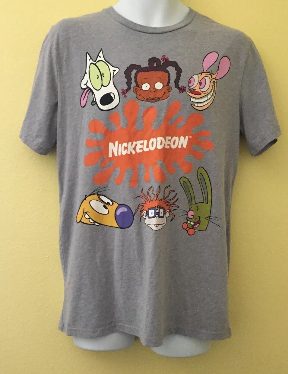 Nickelodeon Logo Cartoon Characters T-Shirt Size L Gr… - Gem