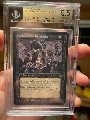 Chains of Mephistopheles, legends mtg. Graded BGS 9.5Q+, Gem Mint Quad ...