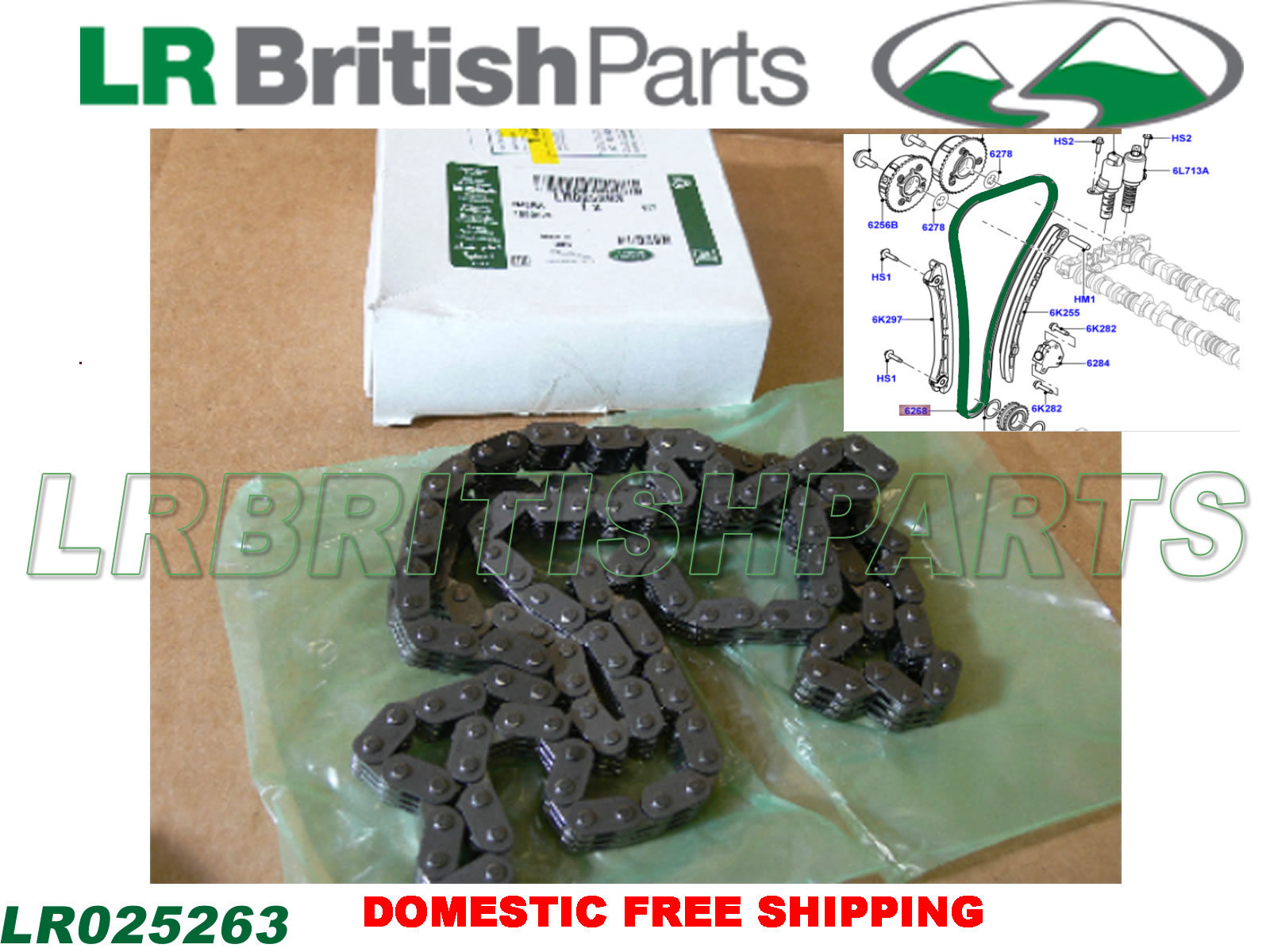 GENUINE LAND ROVER TIMING CHAIN 2.0L 16V PETROL NEW LR025263 | eBay