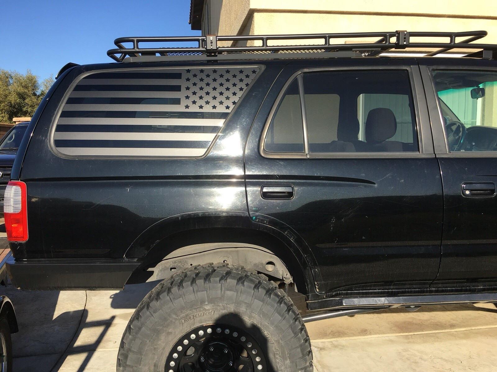 Black American Flag Rear Window Sticker Cover Trim Fit For 4Runner 2010 ...