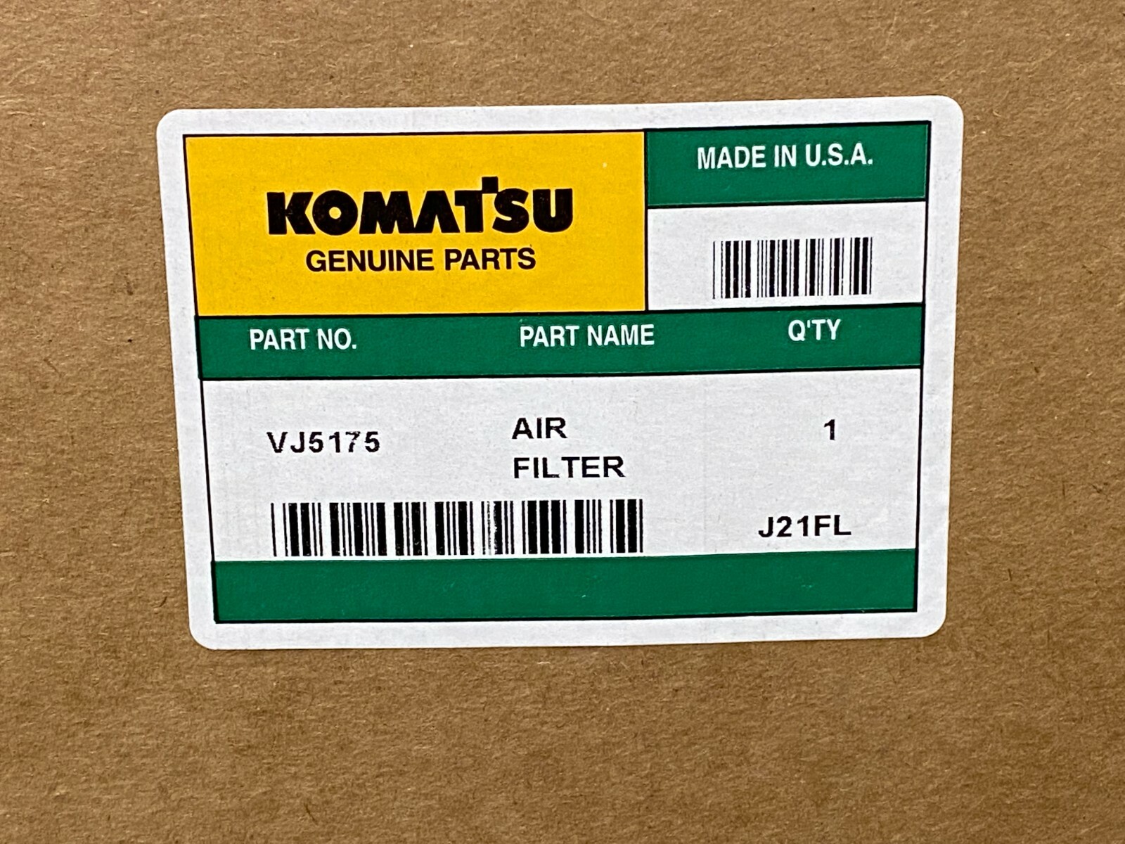OEM New Komatsu VJ5175 Primary Round Air Filter Replaces P182040, 42238 ...