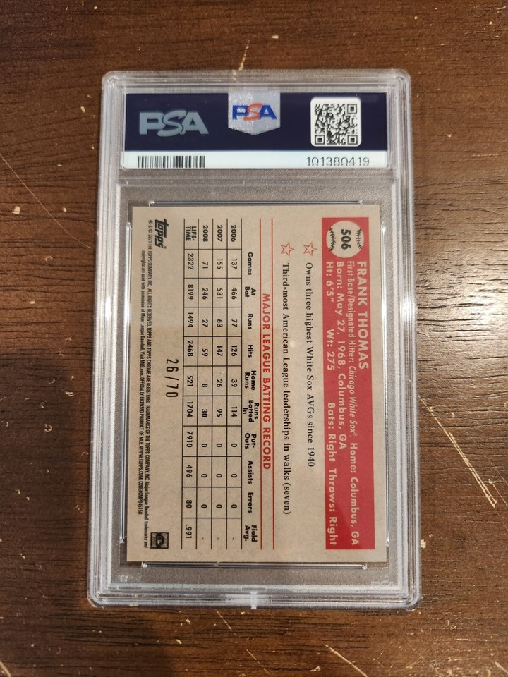 2021 Topps Chrome Platinum Anv Frank Thomas Mini Diamond REFRACTOR 26/ ...