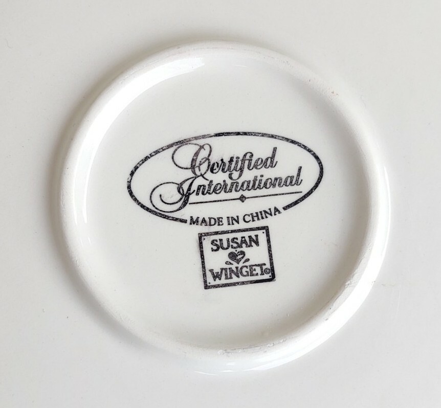 Susan Winget Rooster Sunrise XL Dinner Plate 13 inch Right Facing Navy ...