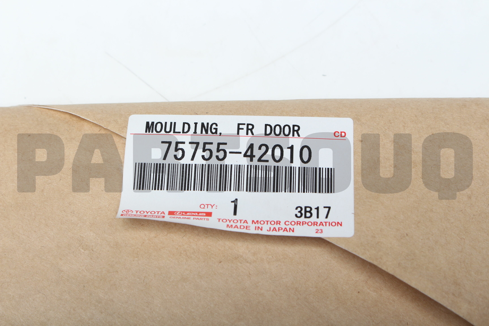 7575542010 Genuine Toyota MOULDING, FRONT DOOR WINDOW FRAME, REAR RH ...