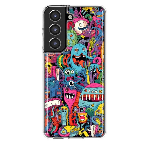 For Samsung Galaxy S21 FE Shockproof Case Psychedelic Aliens Characters ...