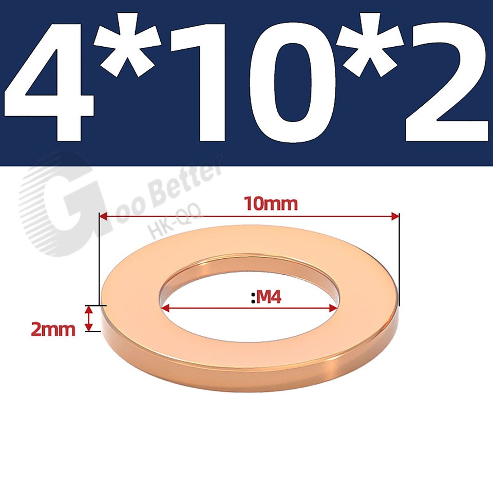 Copper Sealing Washers Metric - M3 M4 M5 M6 M8 M10 M12 M14-M60 Sump ...