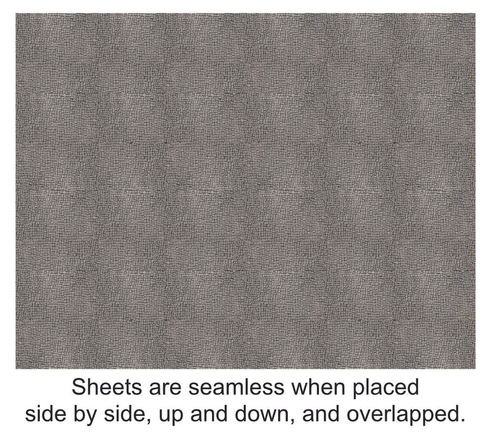 N Scale Gray Cobblestone Model Train Scenery Sheets 5 Seamless 8.5x11 ...