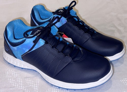 SKECHERS Go Golf Pivot Navy Blue Sky Blue Golf Shoes Cleats NEW Womens ...