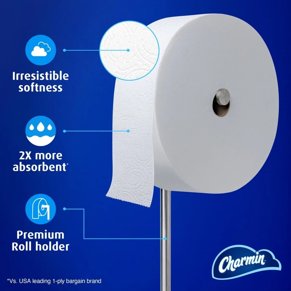 Charmin Forever Roll Starter Kit Ultra Soft 2 Rolls Holder 2-Ply Bath ...
