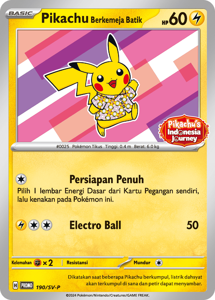 Pokemon Card TCG Pikachu Batik Set Indonesia - Pikachu Berkemeja Batik Exclusive | eBay