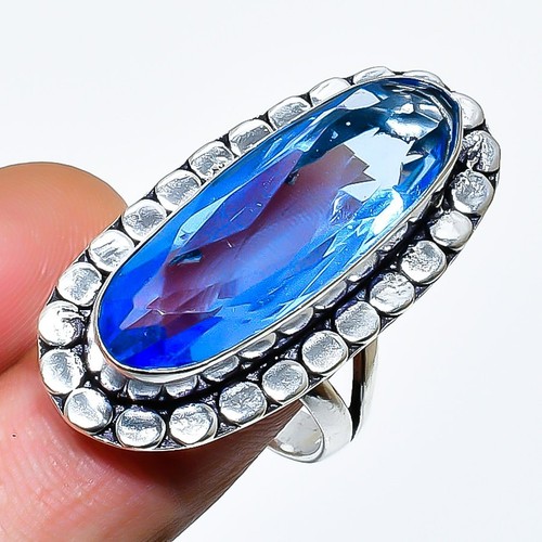 Iolite Quartz Gemstone Handmade 925 Sterling Silver Jewelry Ring Size 8 ...