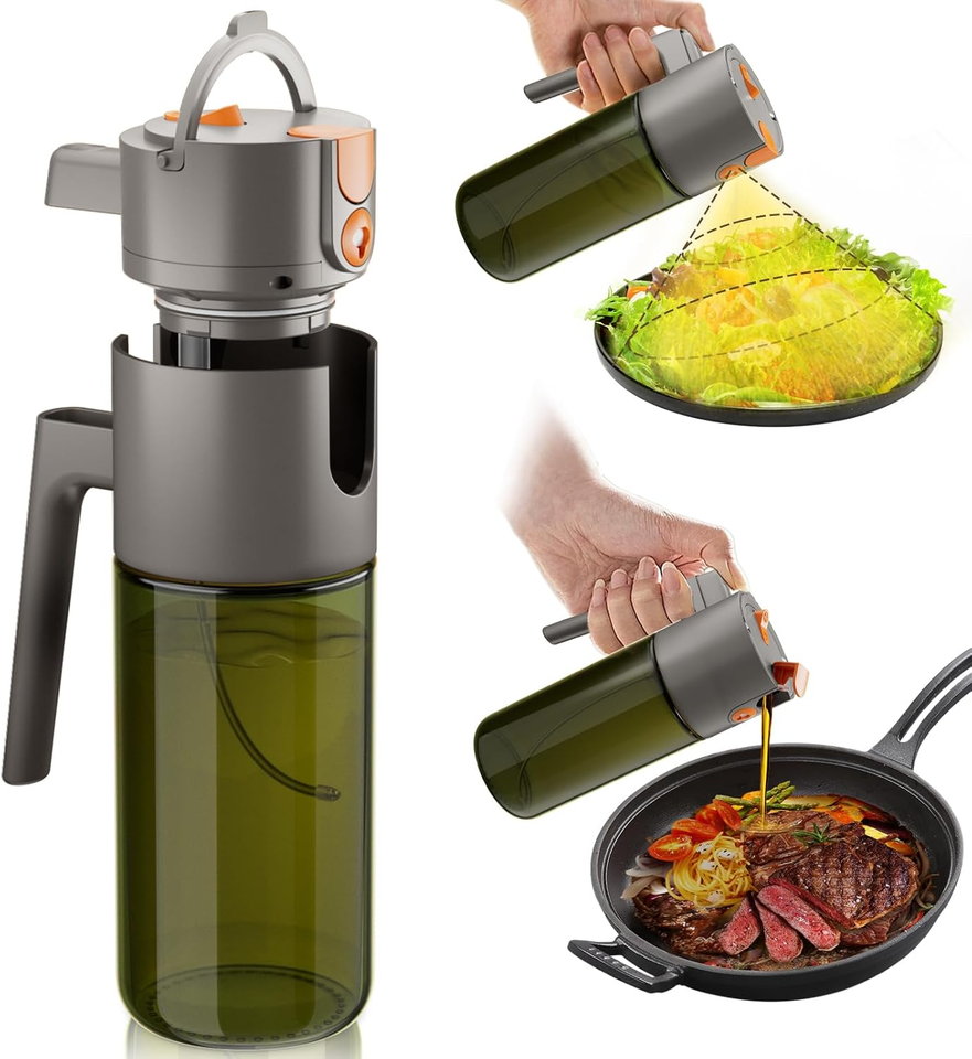 Olive Oil Spray Bottle, Glass Oil Dispenser Bottle, 500Ml/17Oz Olive ...