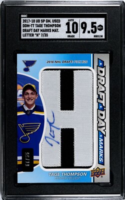 2017-18 Upper Deck SP Game Used Draft Day Marks Rookies /35 TAGE ...