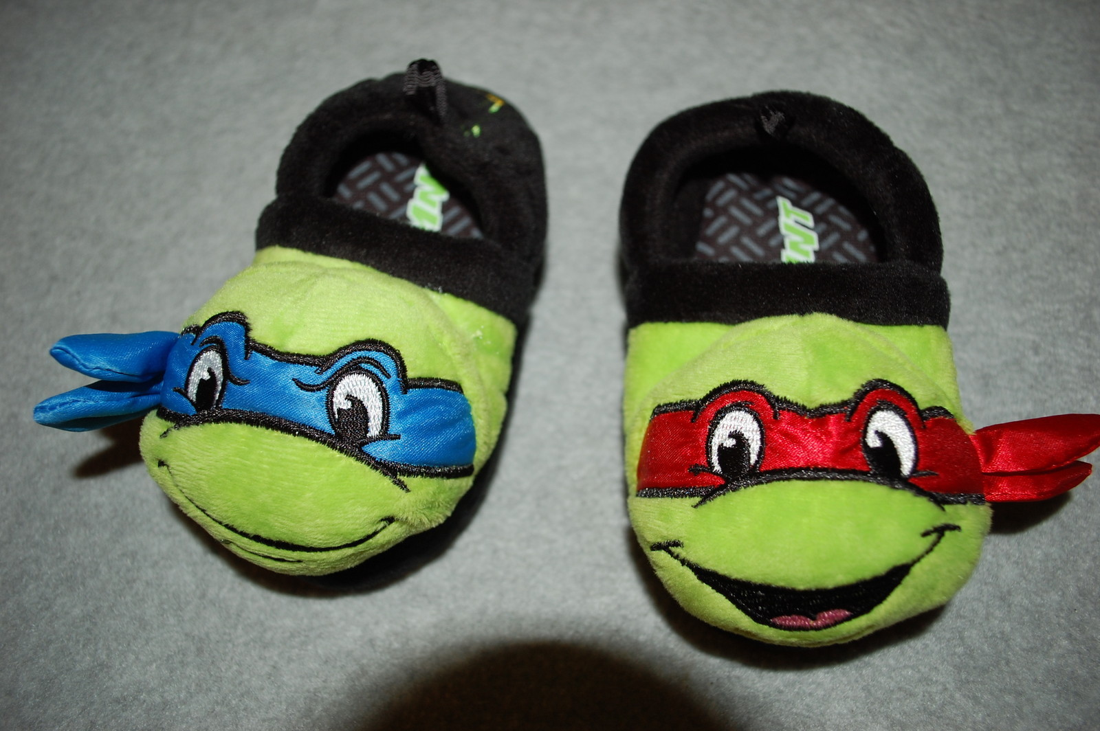 Baby Toddler Boys TMNT NIJA TURTLES SLIPPERS Stuffed Face CLOTH Size M ...