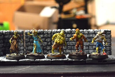 Painted Set of 5 Swamp Zombie Miniatures for D&D DND Pathfinder and ...