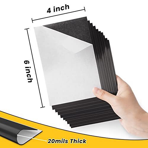 10 Pack Flexible Magnetic Sheets with Adhesive Backing for Photos ...
