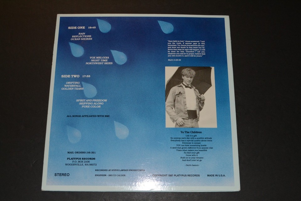 Rain - Darin Isaacs Xian LP 1987 Platypus Records Bruce Calder ...