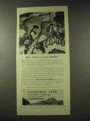1948 National Life Insurance Ad - How Sound is Bridge? | eBay