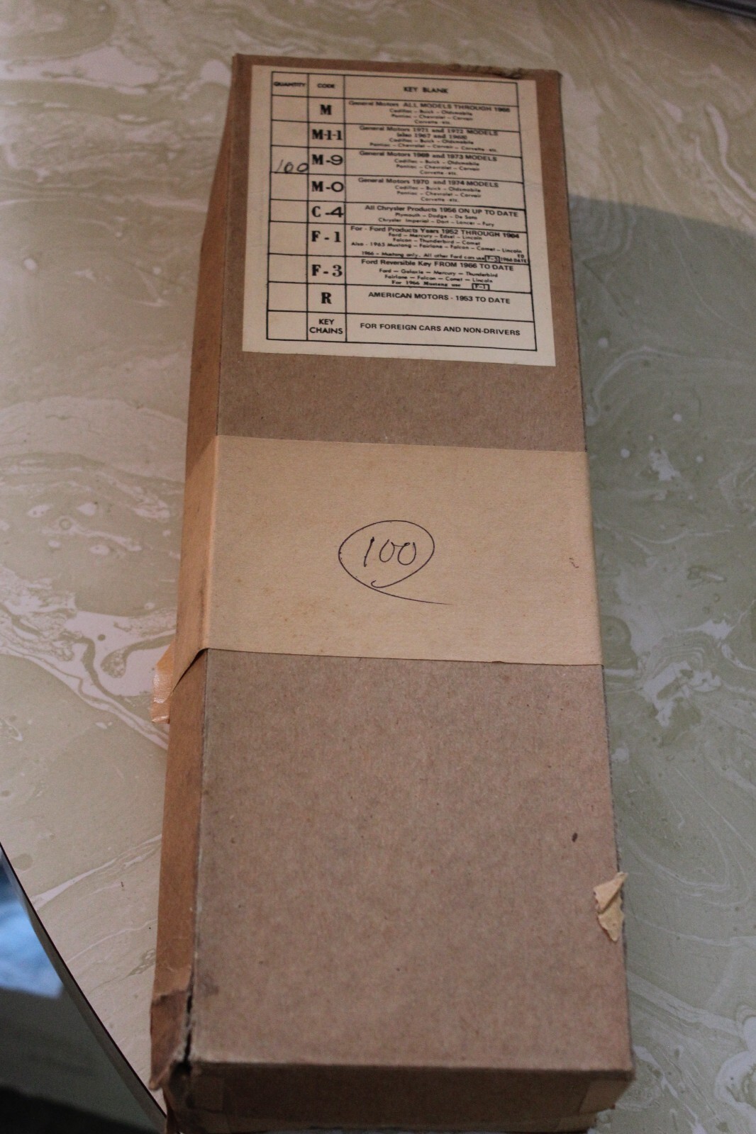 BOX OF 100 NOS MACK CREDIT UNION KEY CHAIN KEY BLANKS M9 GM 1973 AND ...