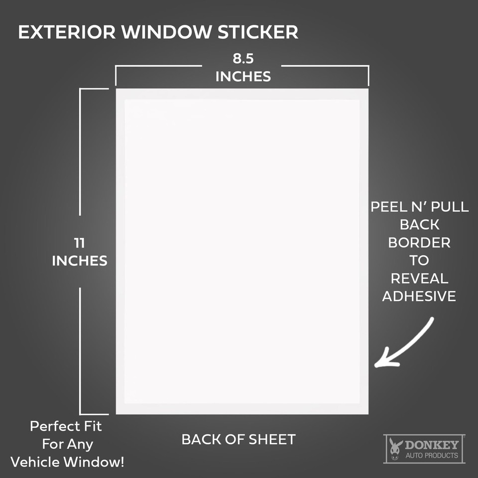 Window Stickers for Car Dealers -Plain Blank White - Exterior, 'Outdoor ...