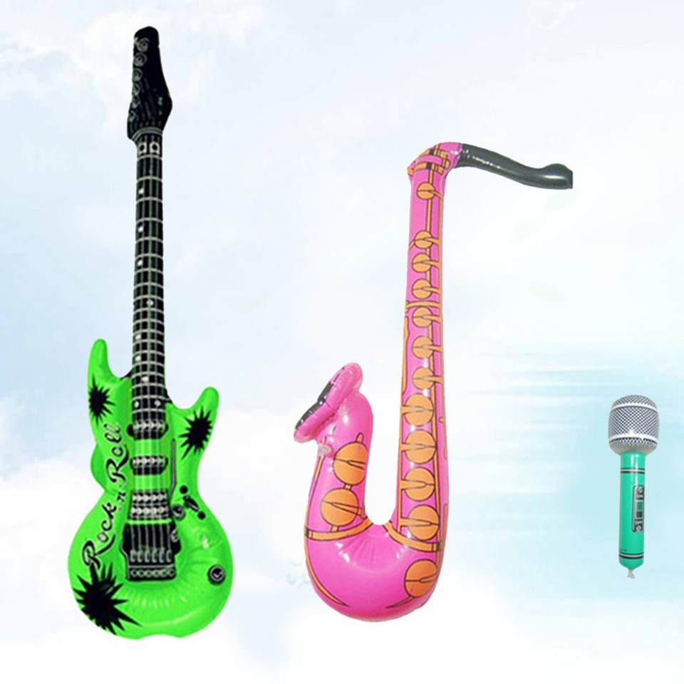 3 Pcs Festival Accessories Toy Microphone Inflatable Foil Balloon ...