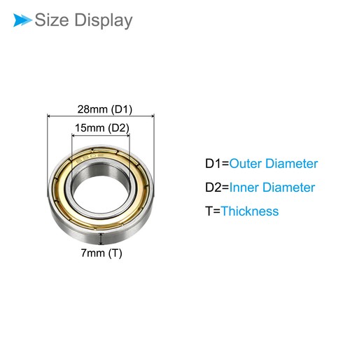 10pcs Deep Groove Ball Bearing 6902ZZ Model 15x28x7mm Carbon Steel ...