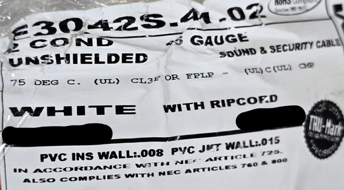 Carol E3042S 16/2C Stranded Plenum Audio/Security/Control Cable CMP ...