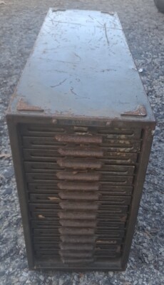 Kardex Card/File Drawer Army Green Metal | eBay