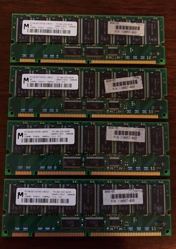 LOT OF 4 Micron 128MB PC100-222-622R 🎟 Server Memory 🎟 RAM ...