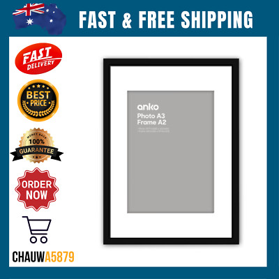 A2 Box Mat A3 Frame Black/White Photo Picture Frame Art Work Display ...