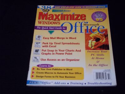 1995 NOVEMBER MAXIMIZE MAGAZINE - MICROSOFT OFFICE FRONT COVER - H 2550 ...