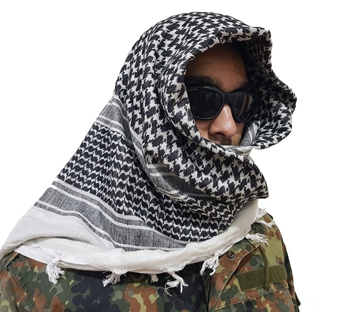Cotton Palestinian Shemagh Freedom Scarf Keffiyeh Head Wrap Black And ...