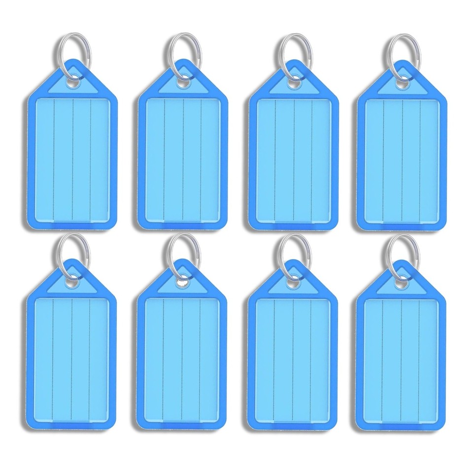 Extra Large Plastic Key Ring ID Tags Name Label Key Fob Tag - Various ...