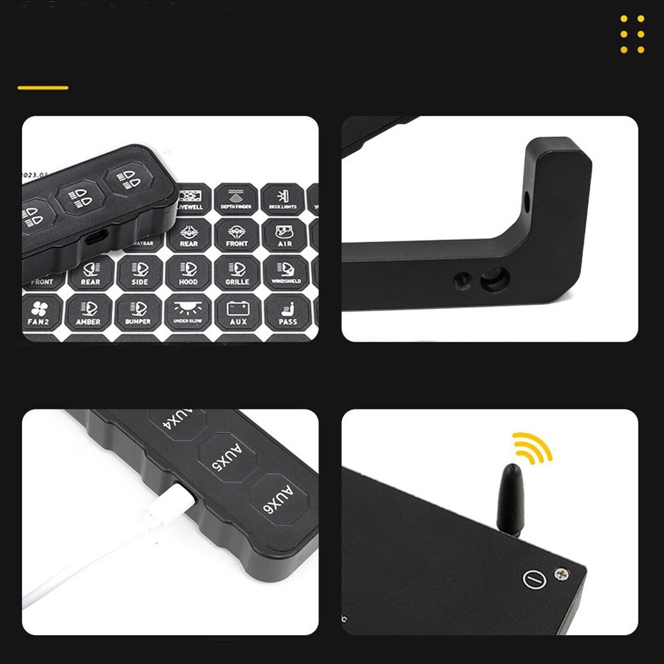 Grab Handle Switch Panel For Dodge Ram 1500 RGB 6 Gang Wireless Light ...