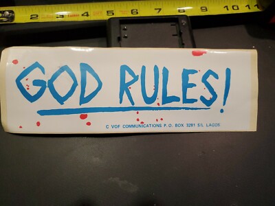 GOD RULES! Vintage bumper sticker | eBay