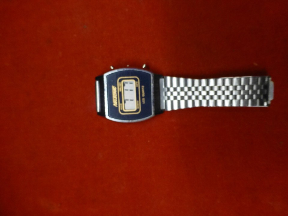 NELSONIC LCD DIGITAL MEN'S Wrist Watch M.Z. BERGER-U HONG KONG VINTAGE ...